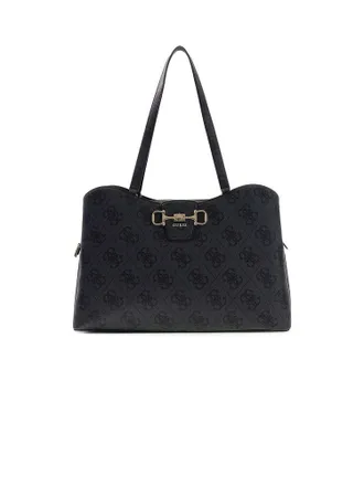 Guess Womens Tote Bag Coal Logo Polyurethane - Tote-Bags