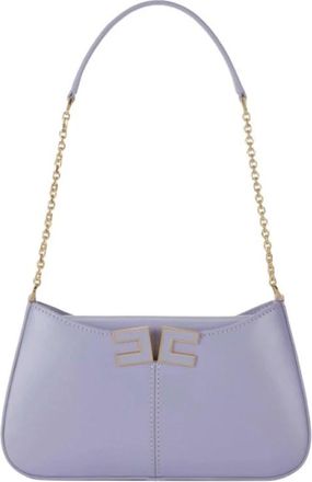 Elisabetta Franchi Femme, Sacs, Violet, Taille: ONE Size Sac &agrave; porter &agrave; l&eacute;paule avec d&eacute;tail logo
