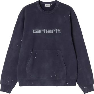 Carhartt Work in Progress Homme, Sweatshirts et sweats &agrave; capuche, Bleu, Taille: S Logo Cotton SweaT-shirt