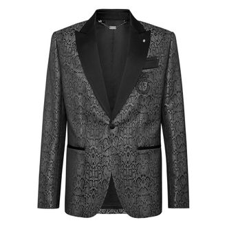 Billionaire Boys Club Homme, Vestes, Gris, Taille: XL Blazer Jacquard avec Inserts en Satin