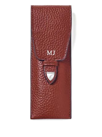 Aspinal of London étui pour stylo à rabat texturé (16 cm x 3,8 cm) - Rouge