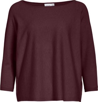 Vila Vimalu Boatneck 3/4 Sleeve Knit Top-Noos