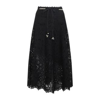 Zimmermann Femme, Jupes, Noir, Taille: 40 FR Jupe brodée pour le style Rhiannon