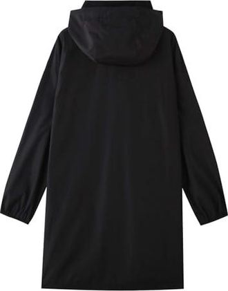 Generic Veste de pluie longue et respirante &agrave; capuche avec maille pour femme, Noir, L