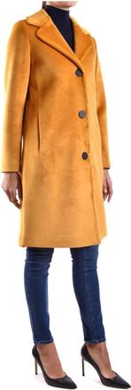 Roberto Ricci Design Rrd, Femme, Manteaux, Brun, Taille: 40 FR Manteau Boutonn&eacute; Col &agrave; Revers et Col en V