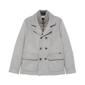 Moorer Doppelreihiger Mantel - - Coats - Herren - Grau - M