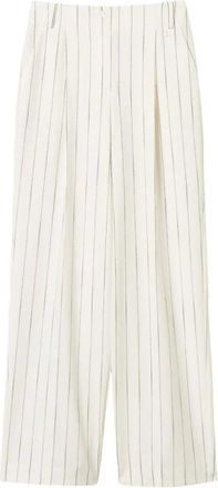 Twinset Femme, Pantalons, Blanc, Taille: 42 FR Pinstripe Wide Leg Pantalons