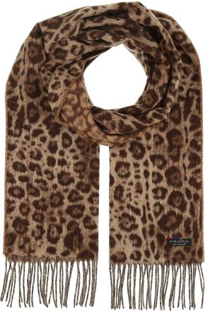 Fraas Cashmink Schal 35 x 200 cm - Weicher als Kaschmir - Made in Germany - Schal mit Animal Print für Damen - Perfekt für Herbst und Winter Camel