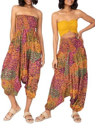 Likemary Combinaisons et pantalons sarouel pour femme - Convertible 2 en 1 - Combinaisons sarouel pour femme - Sarouel - Fuchsia Rose Plus