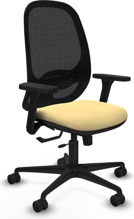 Piqueras y Crespo B&uuml;rostuhl, ideal f&uuml;r Arbeiten mit 3D-Armen, h&ouml;henverstellbare Lendenwirbelst&uuml;tze, ausgestattet mit Syncro/Traslack und Schneideschaum, Schwarz/Cremefa