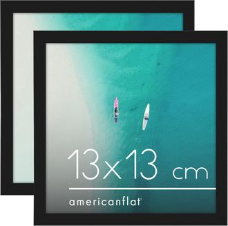 Americanflat Bilderrahmen, 12,7 x 12,7 cm, mit bruchsicherem Glas, horizontale und vertikale Formate f&uuml;r Wand und Tisch, 2 St&uuml;ck