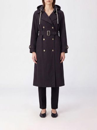 Herno Trench-coat crois&eacute; en coton d&eacute;perlant avec capuche amovible
