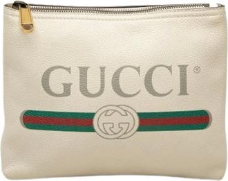 Gucci Pre-owned Sac bandouli&egrave;re en cuir imprim&eacute; - Femme - Pre-owned - Blanc - Taille: ONE Size
