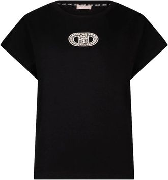 Liu Jo Femme, Tops, Noir, Taille: 44 FR T-shirt Avec D&eacute;tails Bijoux