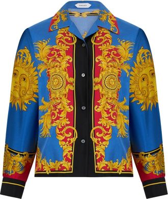 Versace Femme, Blouses et Chemises, Multicolore, Taille: 36 FR Printed Silk Twill Shirt