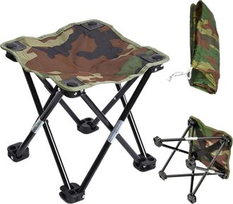 Generico Klappbarer Campinghocker, einziehbarer Reisestuhl: Ergonomischer Klapphocker f&uuml;r Bergsteigen, Picknick, Garten, Camping