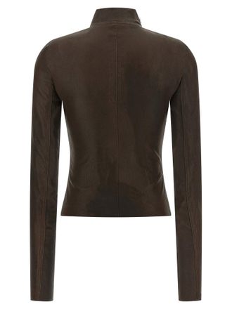 Rick Owens Womens Brown Lamb Leather Jacket Clothing