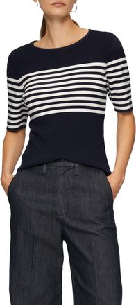 s.Oliver Black Label s.Oliver Black Label Damen 2163635 Strickpullover Kurzarm, Blau, 38 EU