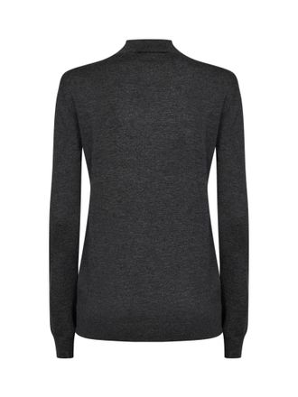 Jil Sander Womens Knit Sweater Anthracite Wool & Cashmere Grey