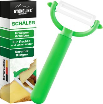 STONELINE Keramik Schäler mit Präzisionsklingen, für Rechts- und Linkshänder, spülmaschinengeeignet