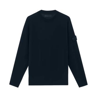 Stone Island Gerippter Rundhalsausschnittpullover in Hellblau - - Sweatshirts & Hoodies - Herren - Blau - M