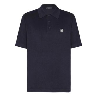 Balmain Seiden-Polohemd - - Tops - Herren - Blau - L