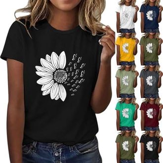 Generic T-shirt d&eacute;contract&eacute; &agrave; manches courtes et col rond pour femme - L&eacute;ger et doux au toucher - Pour l&eacute;t&eacute;, Noir, 3XL