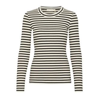Inwear Gestreiftes T-Shirt LS Schwarz / Wei&szlig; - - Tops - Damen - Mehrfarbig - 2XS