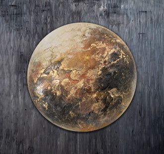 Yohji Yamamoto Art Abstrakt Fluoreszierendes leuchtendes Acryl 3D Gemälde auf runder Leinwand handgemalt Wohnzimmer modern Wohndekor Bild rot echte Kunst 60 cm