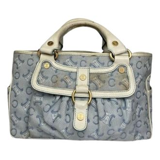 Celine Sac &agrave; main vintage en toile Pre-owned - Femme - Pre-owned - Bleu - Taille: ONE Size