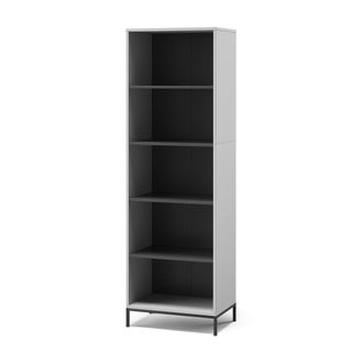 Vicco B&uuml;cherregal Eliza, Grau, 60 x 180 cm mit 5 F&auml;chern