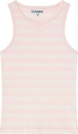 Ganni Femme, Tops, Rose, Taille: 38 FR Stripe Rib Tank Top
