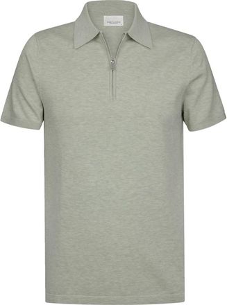 Profuomo Strick-Poloshirt mit Lyocell, Seide und Rei&szlig;verschlusskragen in