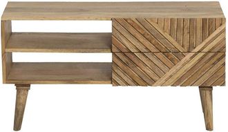 Made In Meubles Made In Meubles - Meuble tv en bois de manguier chevrons Ma&euml;va