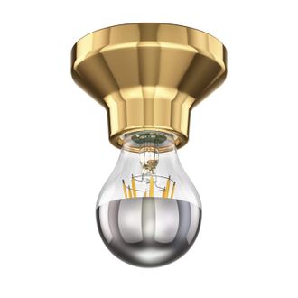 LEDs Com LED Deckenleuchte Elektra Porzellan gold inkl. E27 Kopfspiegel Lampe 667lm warm-wei&szlig;