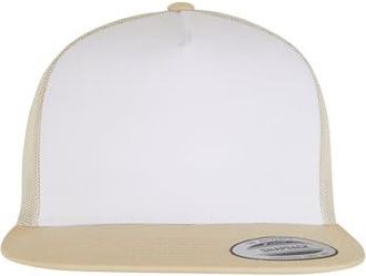 Flexfit Casquette Unisexe Classique Trucker - Casquette Trucker Classique pour Homme et Femme - Taille Unique, Dor&eacute;/Blanc/Beige, Taille Unique