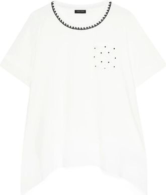 Fiorella Rubino Femme, Tops, Blanc, Taille: 40 FR T-shirt en jersey avec d&eacute;tails en crochet