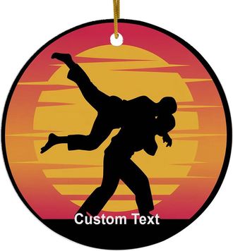 Generic Runde Weihnachtsdeko Judo Weihnachtsbaum Deko Keramik Weihnachten Baum H&auml;ngen Anh&auml;nger Trendig Xmas Keramik F&uuml;r Wohnzimmer Geschenk Weihnachtsbaum