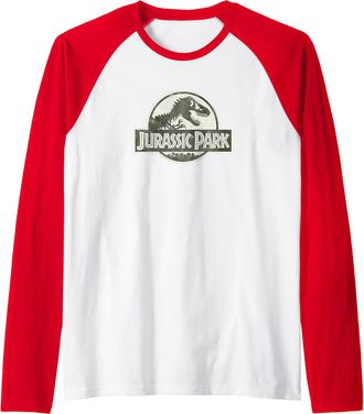 Jurassic Park Classic Retro Hidden Secret Logo Raglan