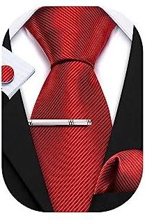 Barry.Wang Lot de 4 cravates classiques en satin pour homme - Pour mariage, formel, affaires, Rouge pur, taille unique