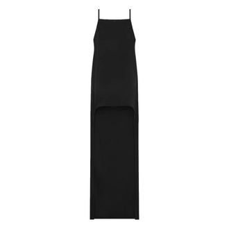 Courr&egrave;ges R&uuml;ckenfreies langes Satinkleid - - Dresses - Damen - Schwarzk - XS