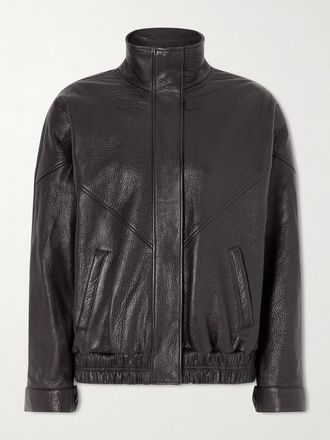 Acne Studios Jacke Aus Strukturiertem Leder - Schwarz
