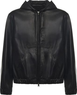 Giuliano Galiano Homme, Vestes, Noir, Taille: 2XL Leather Vestes