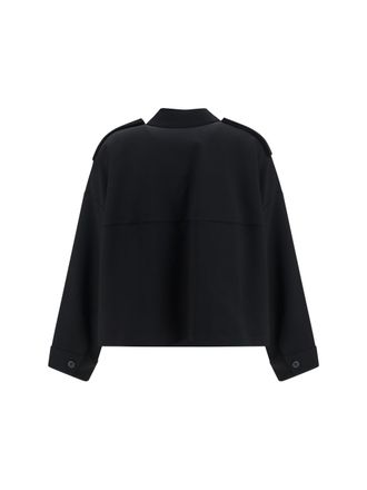 Khaite Womens Bodine Wide-Sleeve Shirt Black Acetate; Polyester
