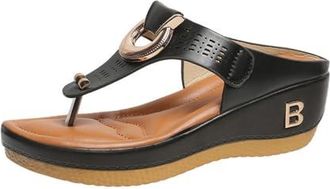 Generic Sandales dété pour femme Europe et États Commerce extérieur Boucle en métal Fond épais Tongs Femme Été Nouvelle Pente Externe Avec Drag de Plage Dames