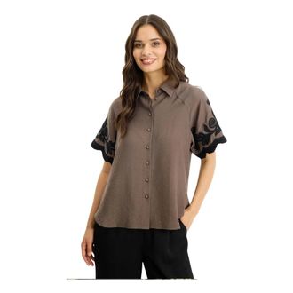 In Front IN Front, Femme, Blouses et Chemises, Brun, Taille: 44 FR Chemises