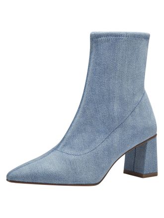 Tamaris Damen Boots mit Absatz Textil Vegan Blockabsatz; DENIM/blau; 37