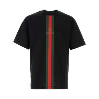 Gucci T-Shirt aus Baumwolljersey mit Print - - Tops - Herren - Schwarzk - M