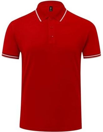 Generic Lot de t-shirts pour homme - Col rond d&eacute;contract&eacute; &agrave; manches courtes solide uni muscle coupe r&eacute;guli&egrave;re T-shirt en coton respirant, Rouge, 4XL