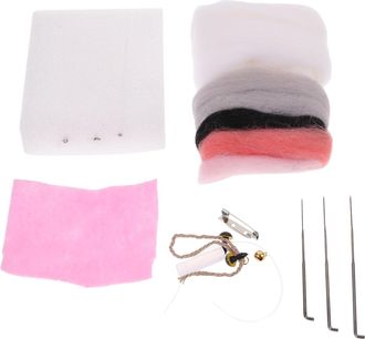 Pretyzoom Wollfilzset f&uuml;r Filznadeln DIY Katzen Motiv Nadel Filzen Set Inklusive Filzwolle f&uuml;r Trockenfilzen Bastelset f&uuml;r Anf&auml;nger und Kreative Tierfiguren